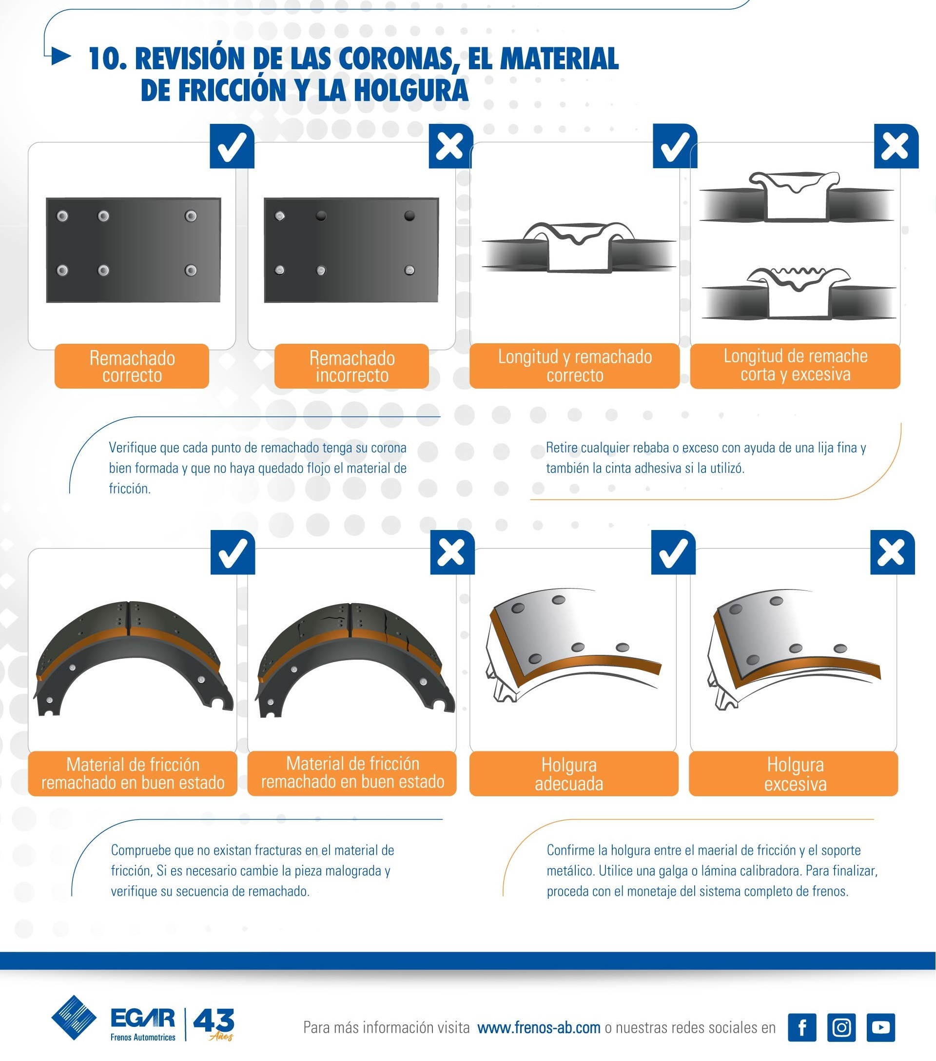 Remachar Bloques, Zapatas (Bandas) - AB PRODUCTS® - Frenos